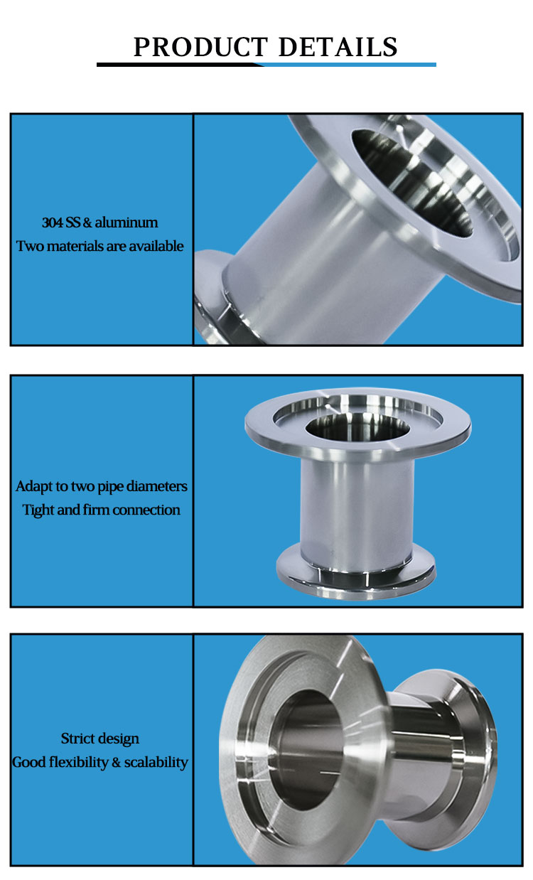 Wholesale KF-KF straight pipe reducing adaptor KF10 to KF50 high vacuum ...